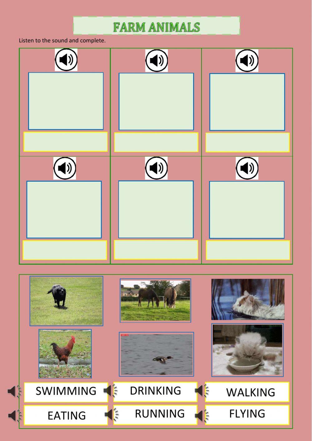 At the farm interactive worksheet for 6 years | Live Worksheets