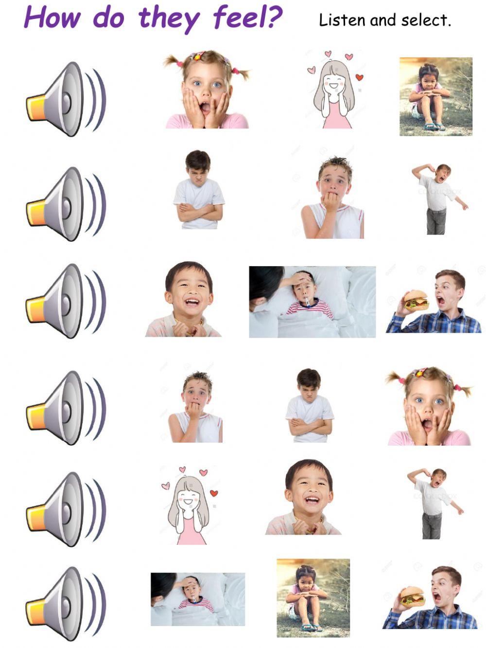 381296 | How do they feel? | TeacherACW | LiveWorksheets