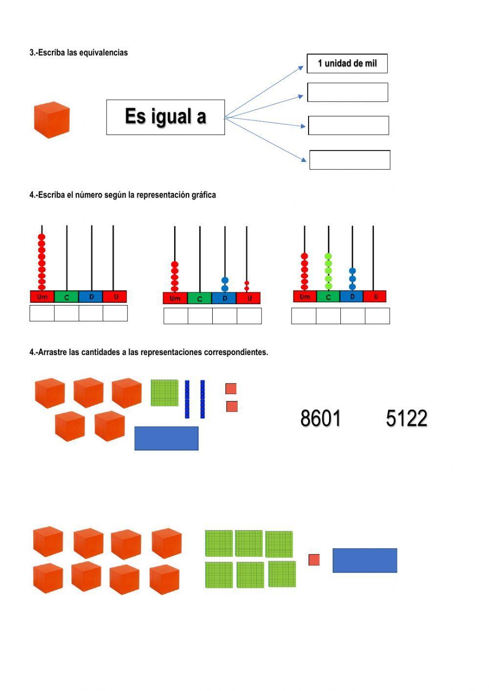 Unidades de mil | Free Interactive Worksheets | 381795