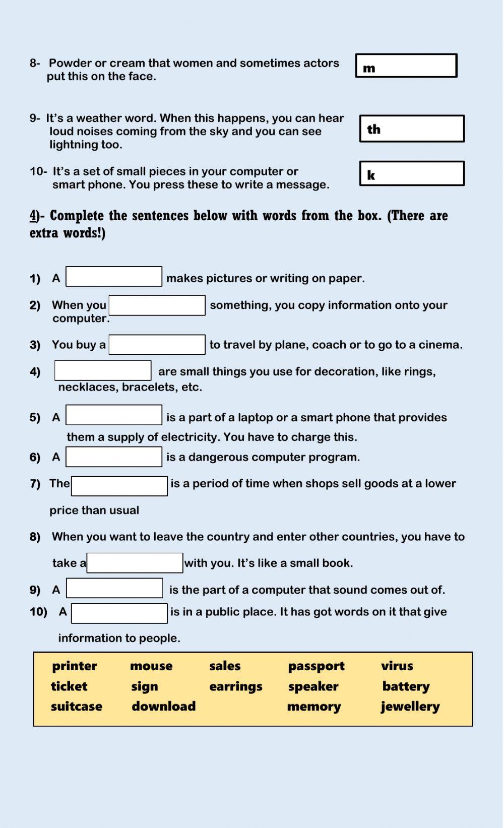 Test J2 worksheet | Live Worksheets