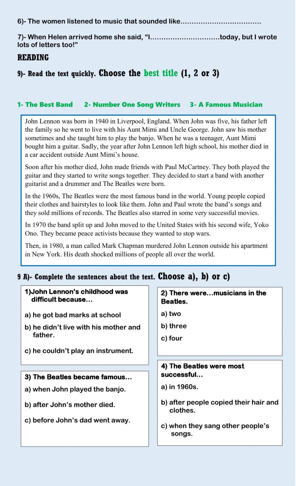 Test J2 worksheet | Live Worksheets