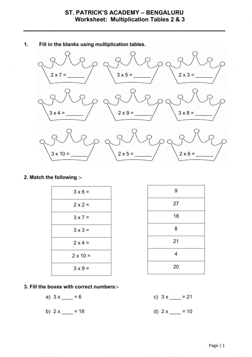 Math Multiplication tables 2 - 3 6069762 | swati123