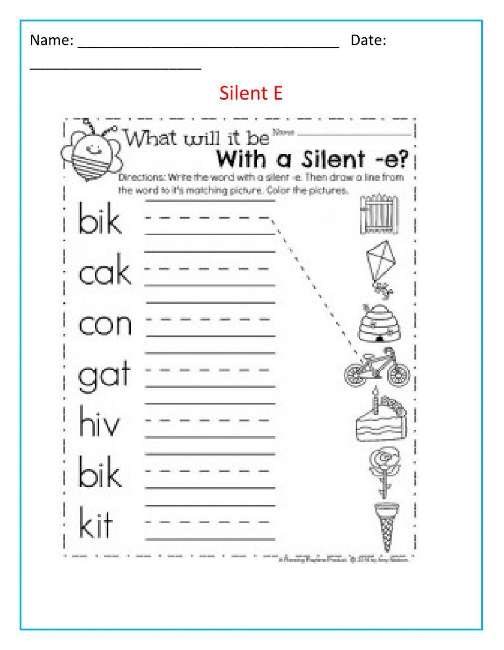 Silent E Exercise Live Worksheets silent-e-exercise-live-worksheets