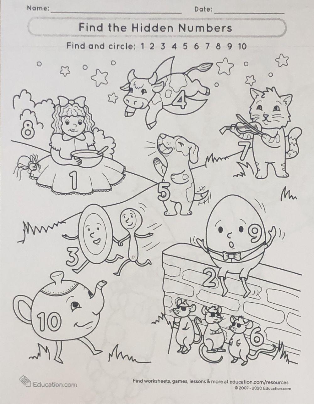 Find the hiddern numbers worksheet | Live Worksheets