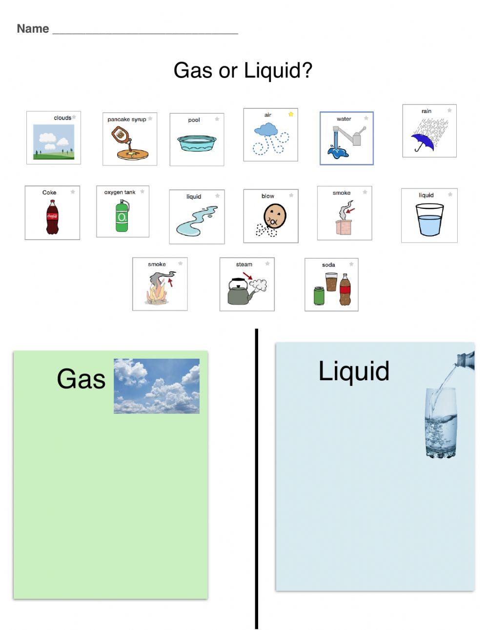 Gas or Liquid? 382500 | cbender | Live Worksheets