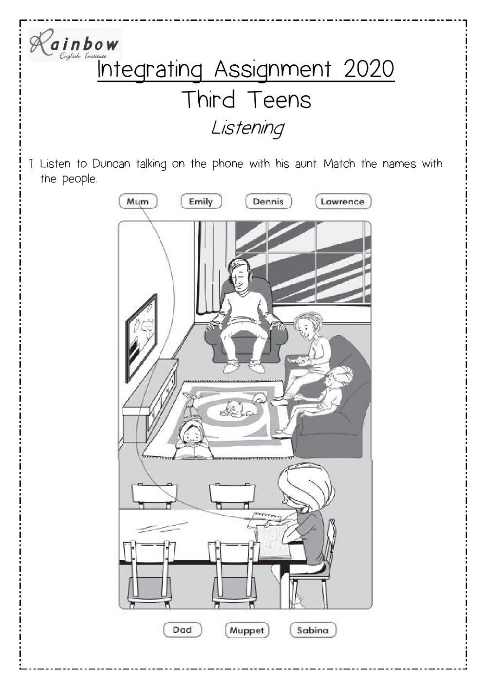 382616 | Listening exam 3rd teens | Sabrina arenas