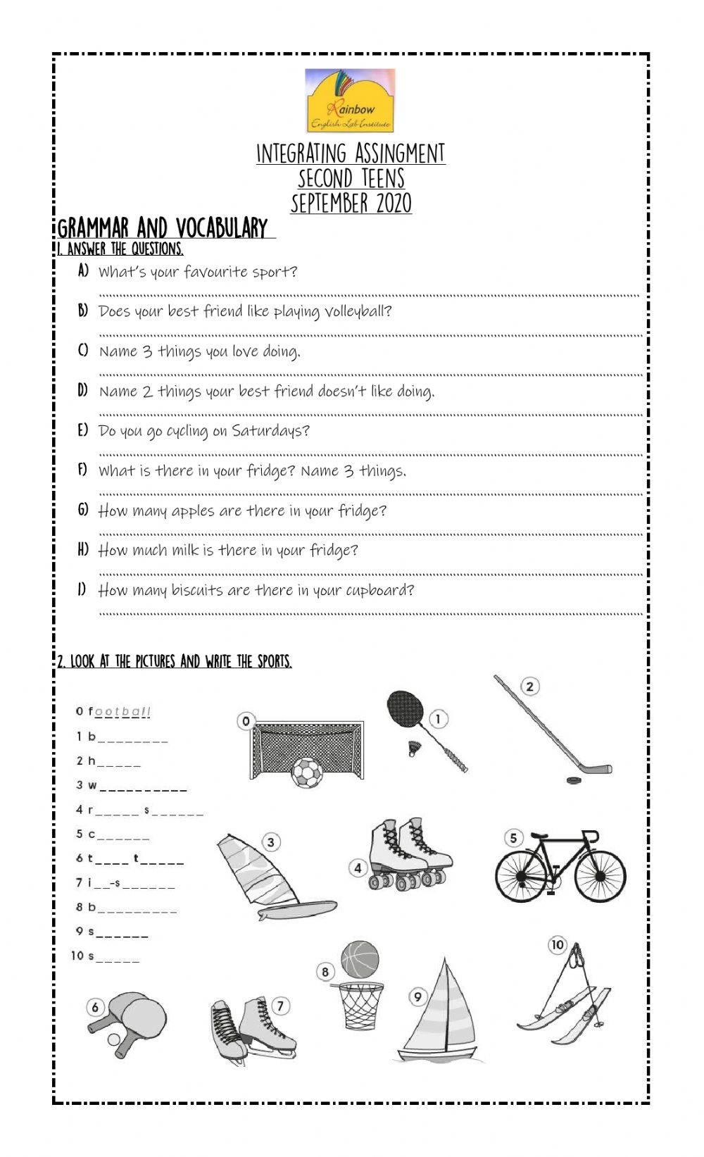 IA Second teens - part 2 worksheet | Live Worksheets