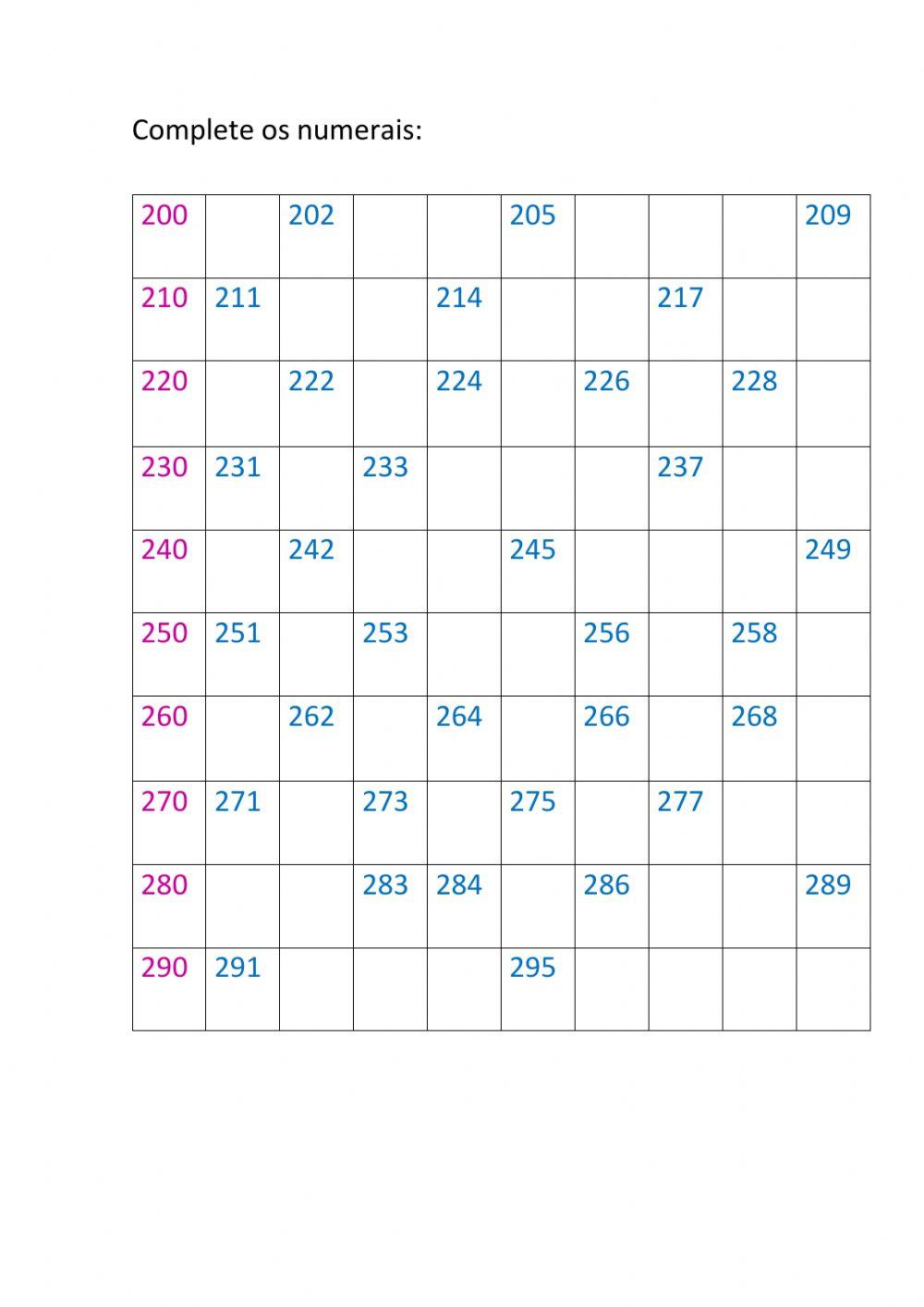 383123 | Sequência 200 a 300 | denisejor