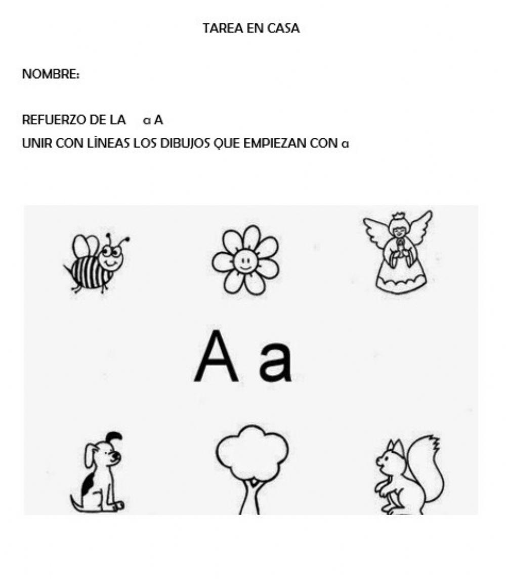 Refuerzo de la vocal a worksheet | Live Worksheets