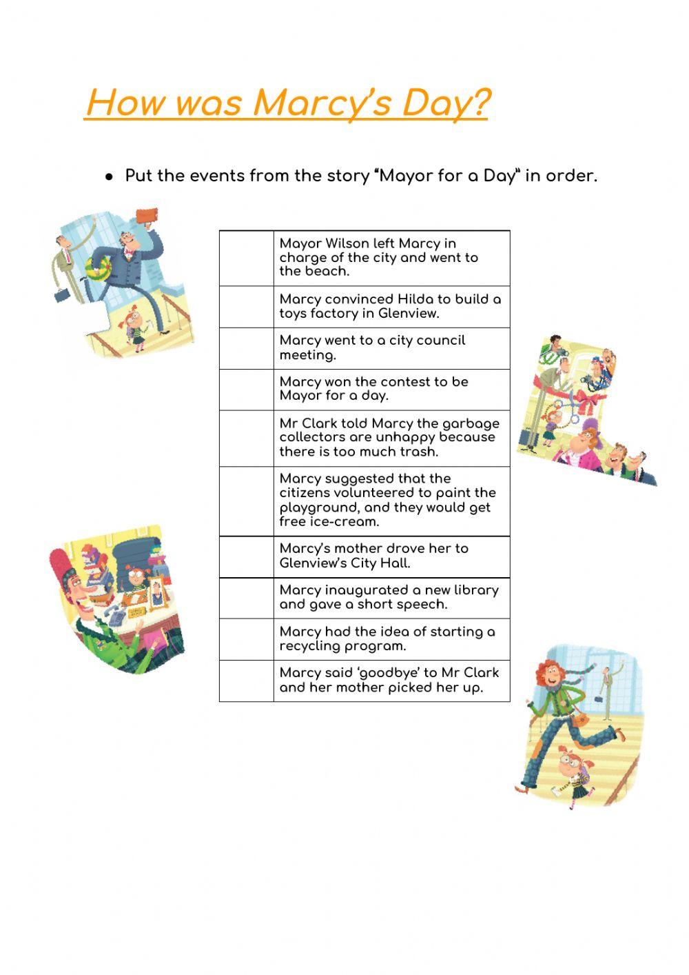 How was Marcy's day? worksheet | Live Worksheets