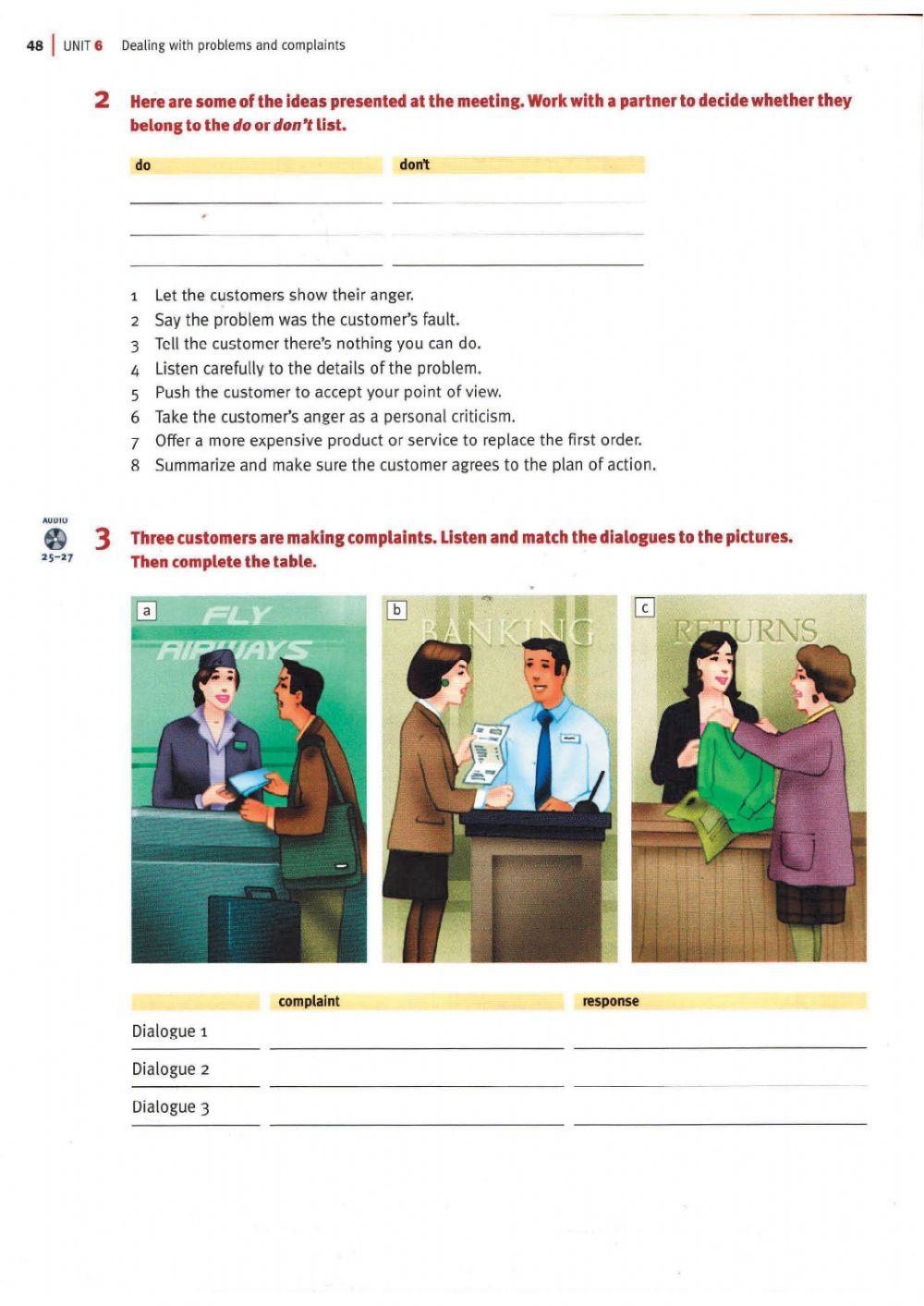 6073941 | 158 Dealing with problems and complaints