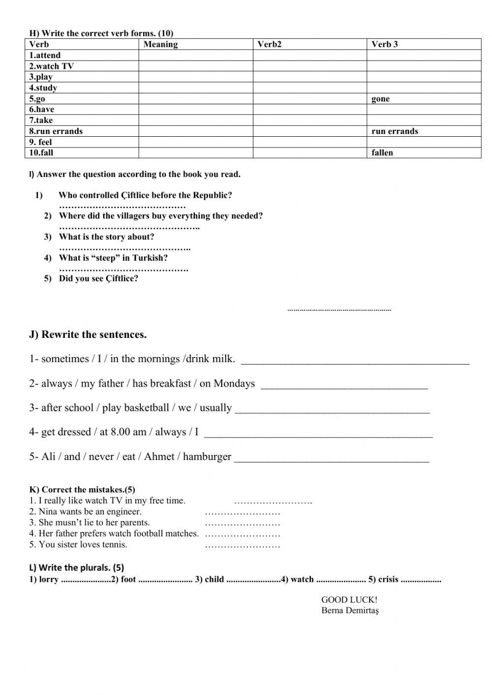 Quiz 3 activity | Live Worksheets