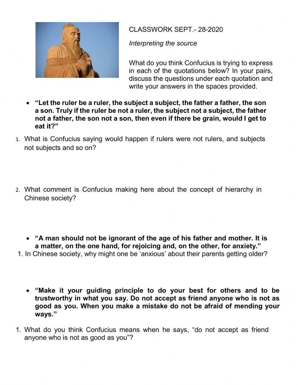 CLASSWORK-Sept- 28-2020 worksheet | Live Worksheets