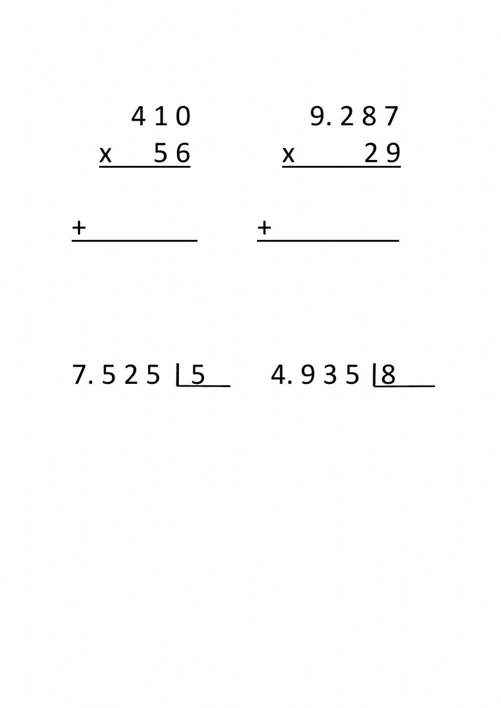 Operaciones básicas online pdf worksheet | Live Worksheets Operaciones básicas online pdf worksheet | Live Worksheets