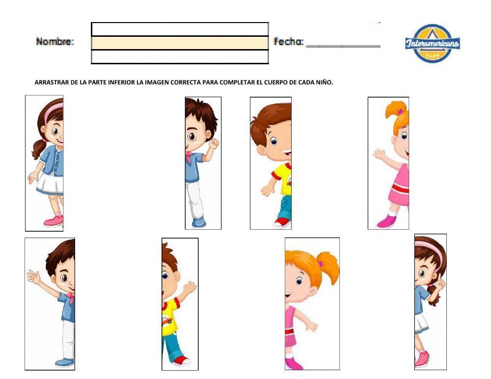 EJERCICIOS DE SIMETRÍA CORPORAL online exercise for | Live Worksheets