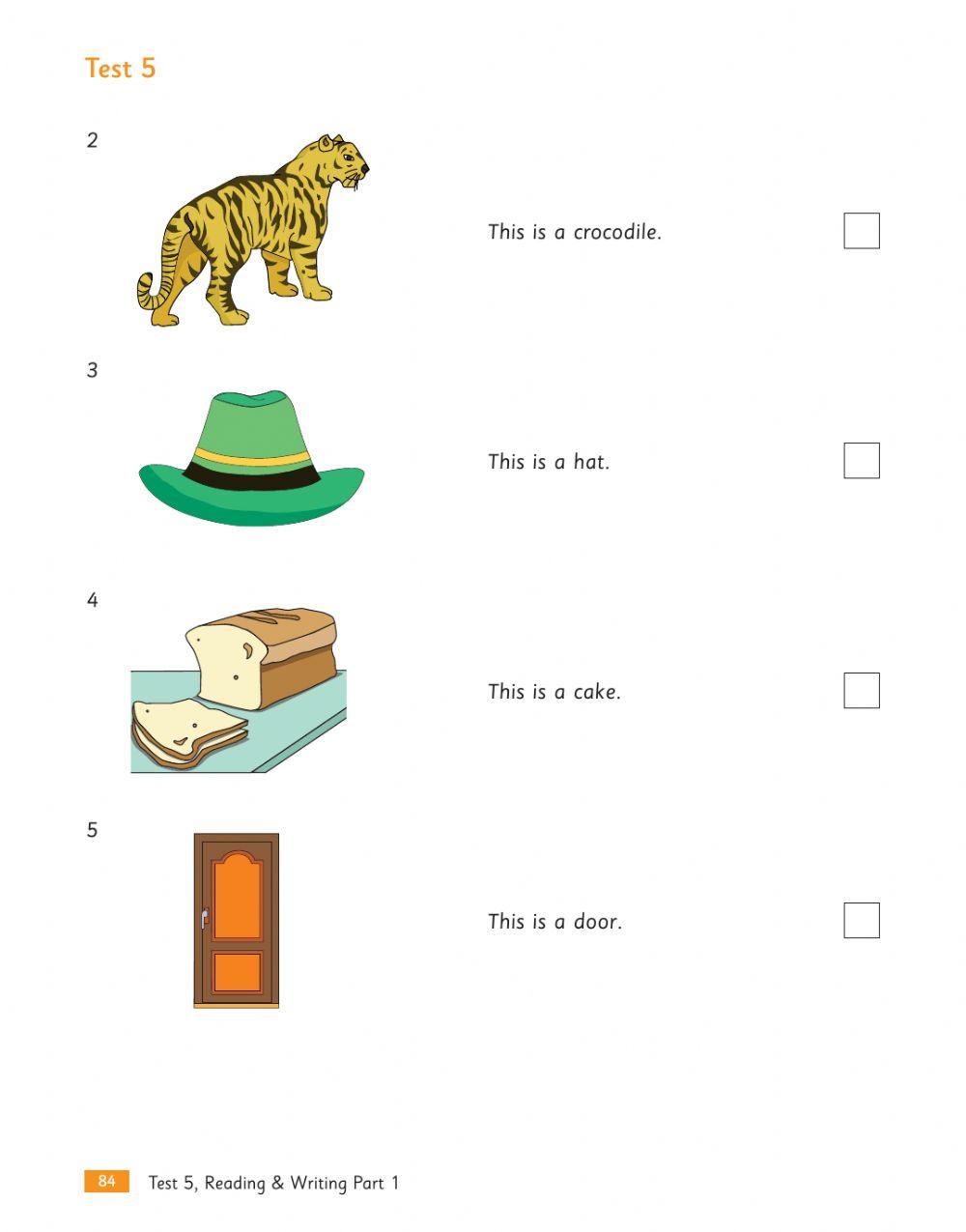 Plus Starters Reading and Writing Test 5 online exercise for | Live ...