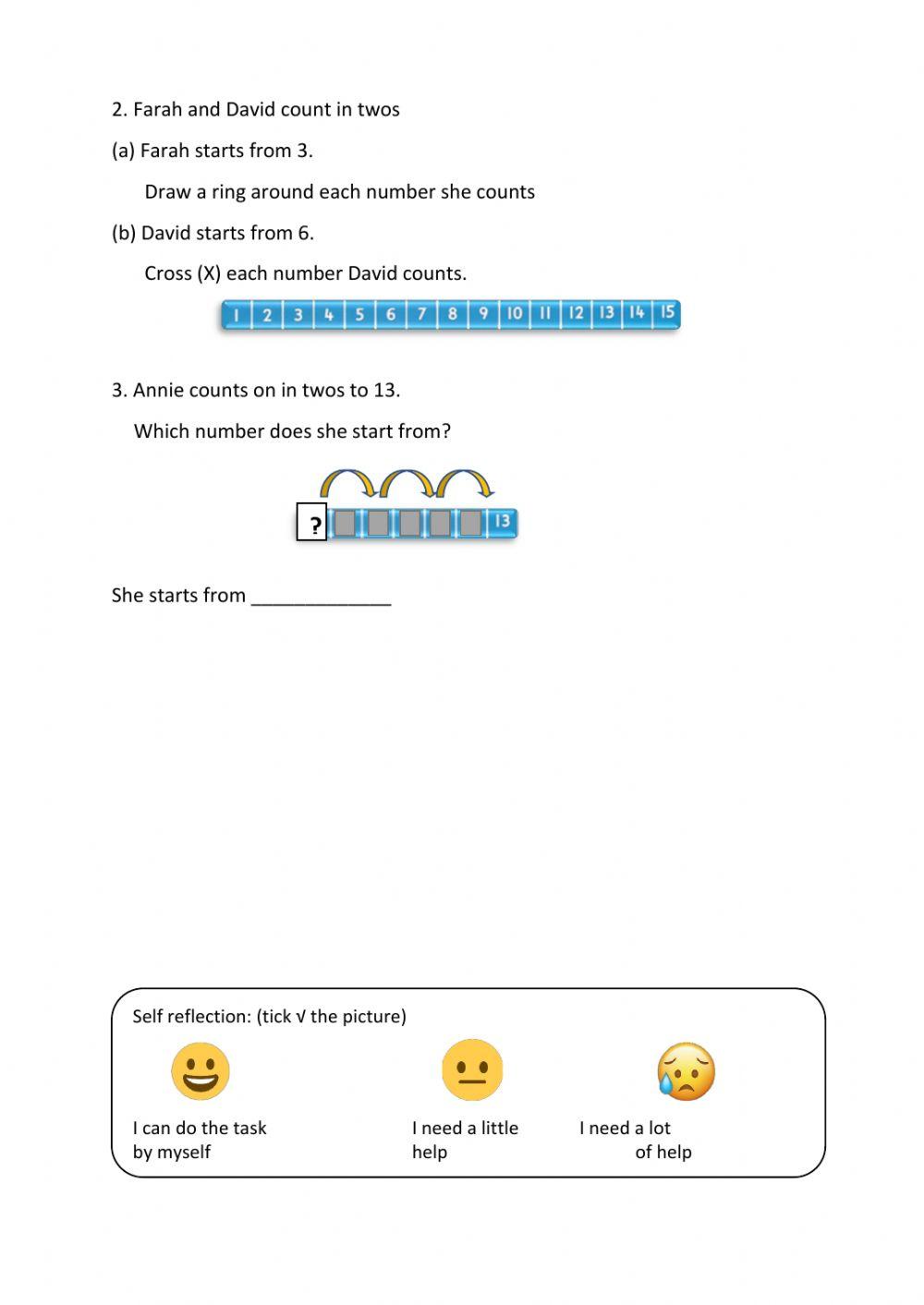 Count in twos worksheet | Live Worksheets