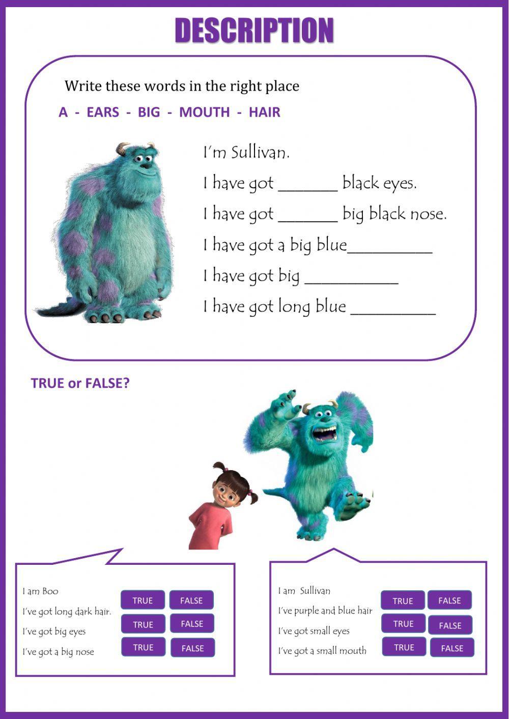 Description online pdf activity for 3 | Live Worksheets