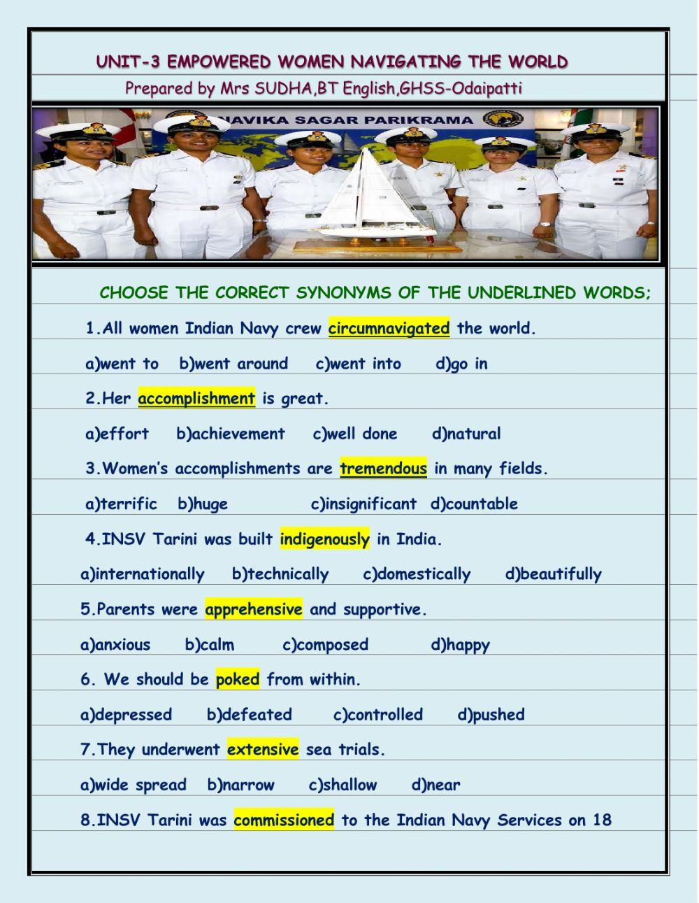 Empowered women navigating the world worksheet | Live Worksheets