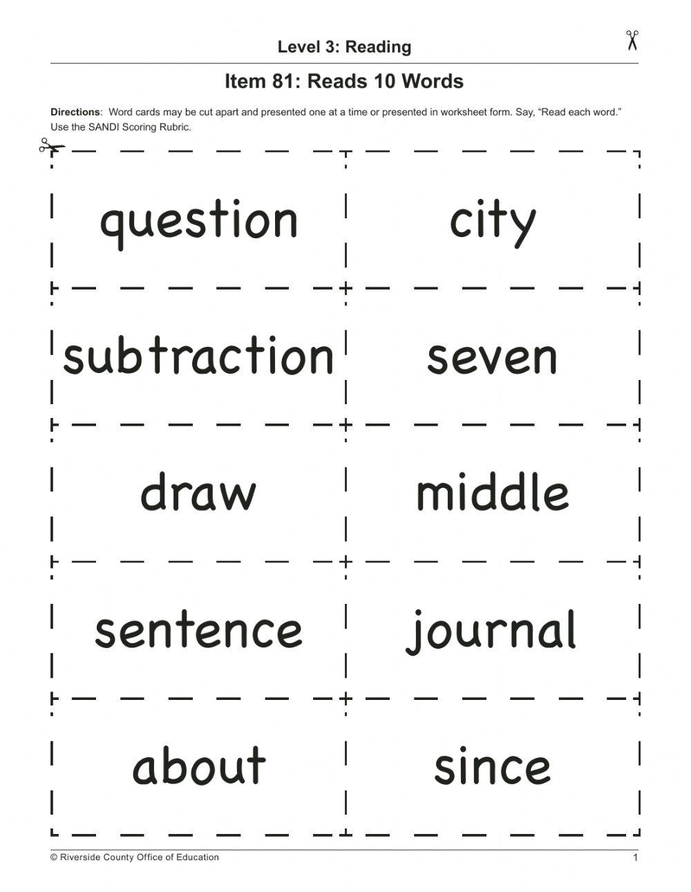 SANDI Reading 81 worksheet | Live Worksheets