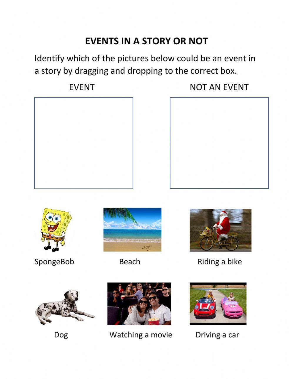 Events in a Story or Not worksheet | Live Worksheets
