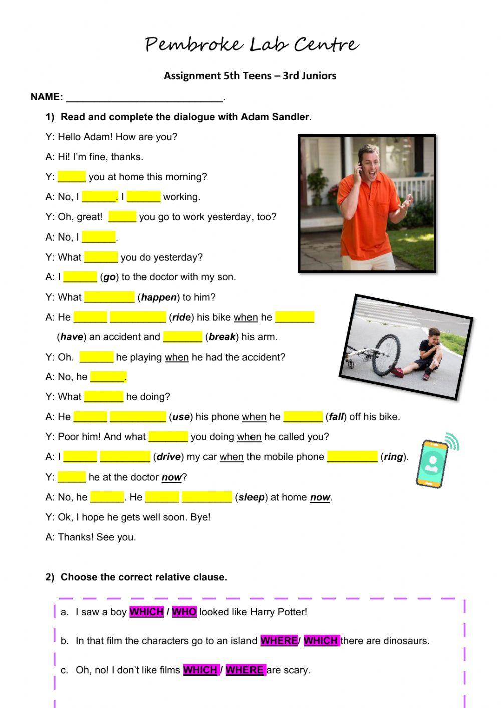 assignment | Free Interactive Worksheets | 6083388