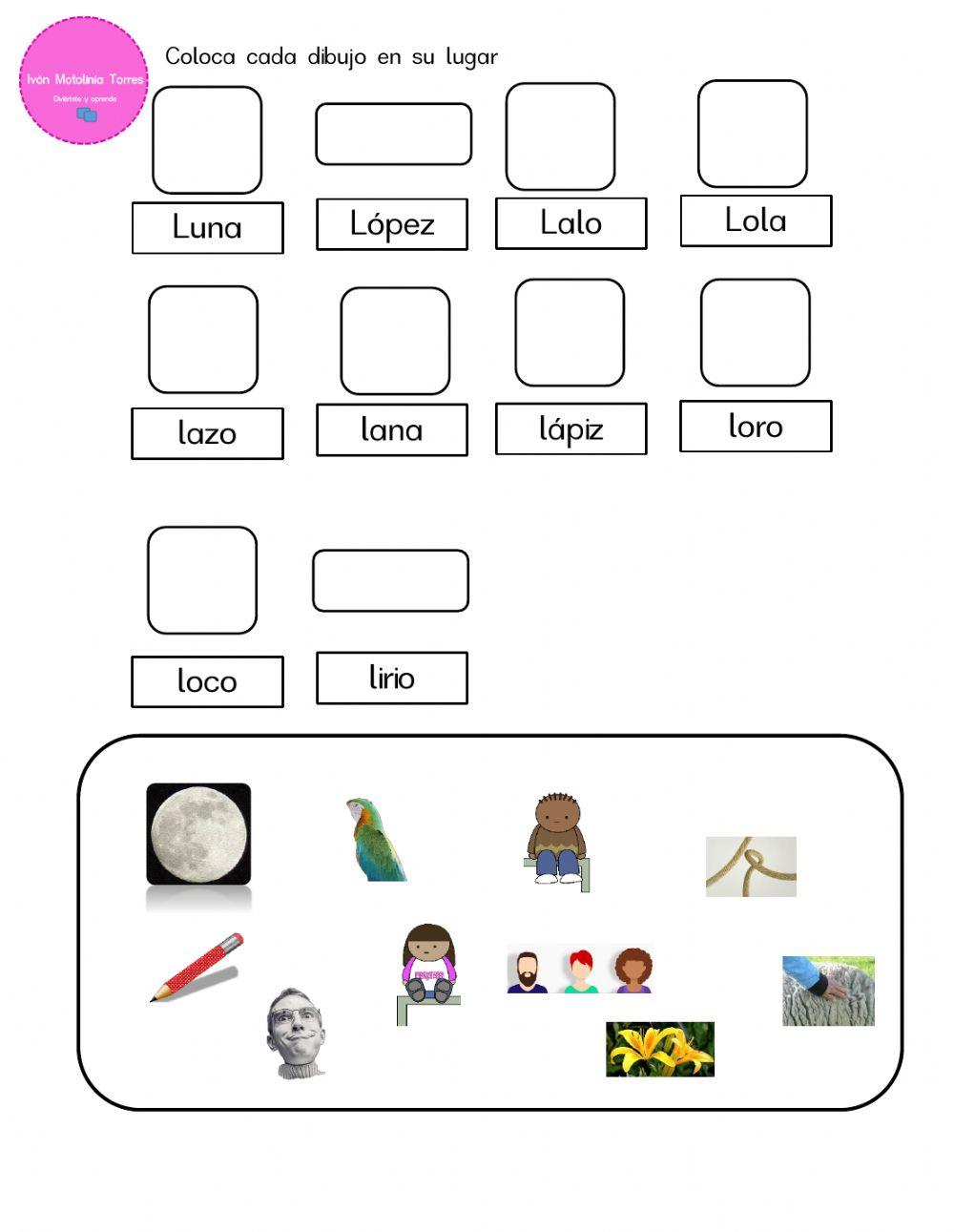 Letra L online pdf activity for Primero de primaria | Live Worksheets