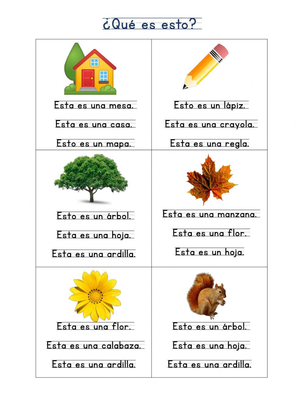 Pregunta: Que es esto? worksheet | Live Worksheets