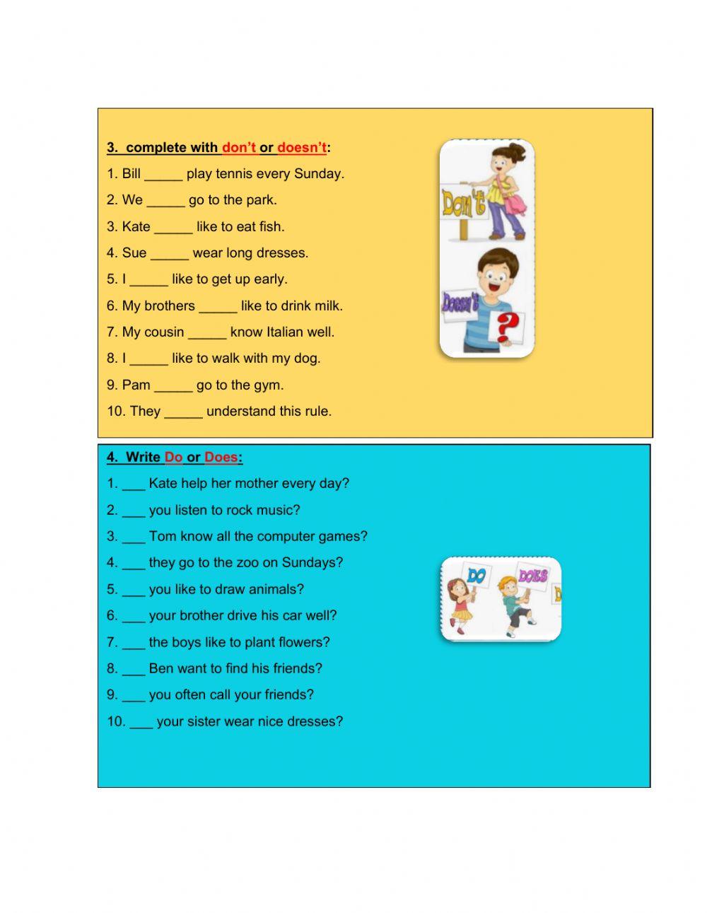 Test simple present worksheet | Live Worksheets