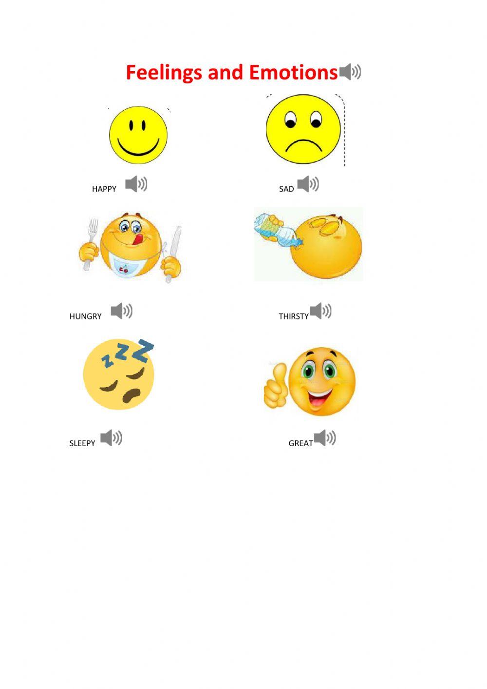 Feelings and emotions online exercise for kinder | Live Worksheets