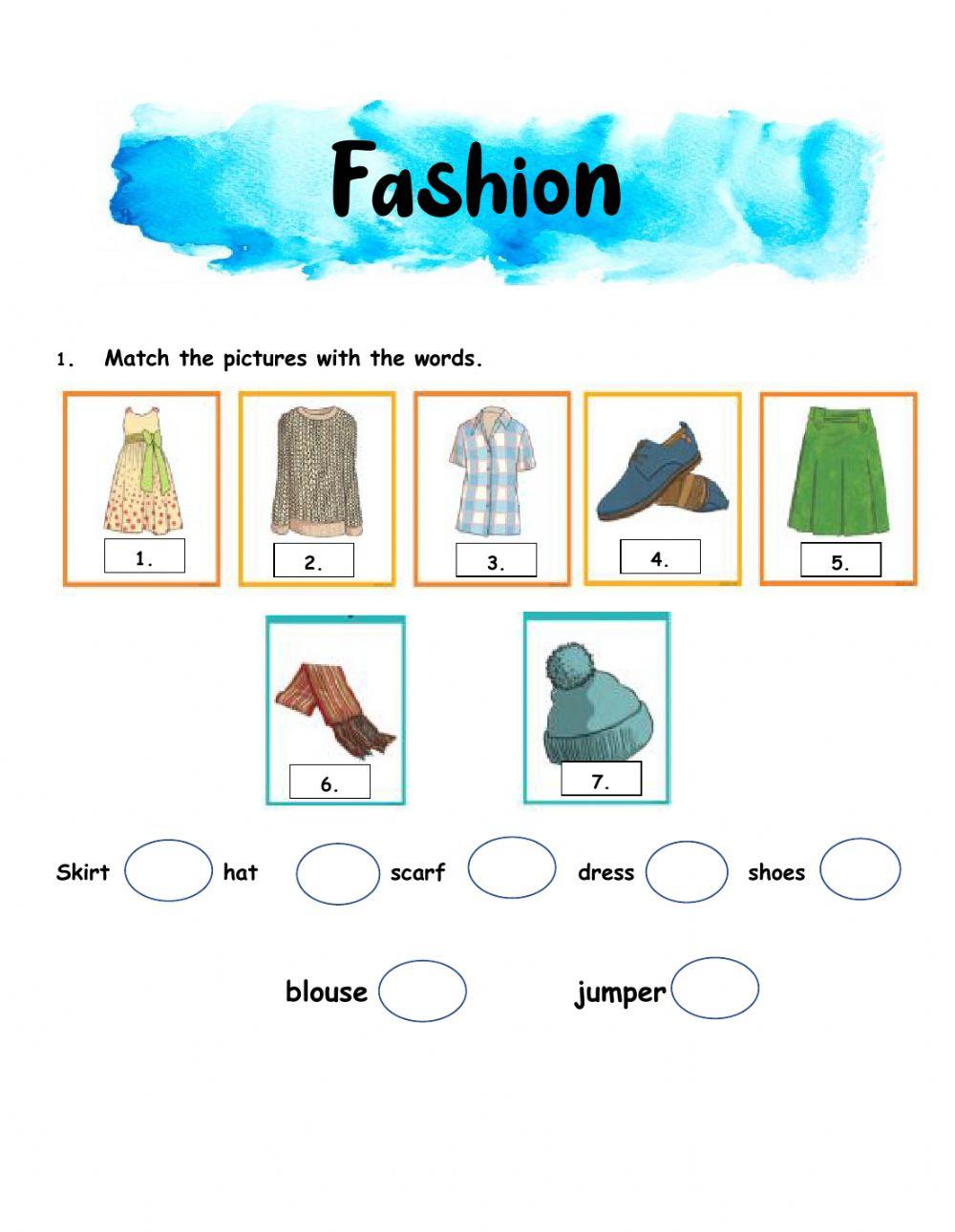 Clothing online exercise for grade 3 | Live Worksheets