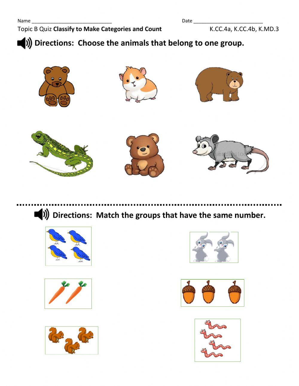 Make Groups and Counts worksheet | Live Worksheets