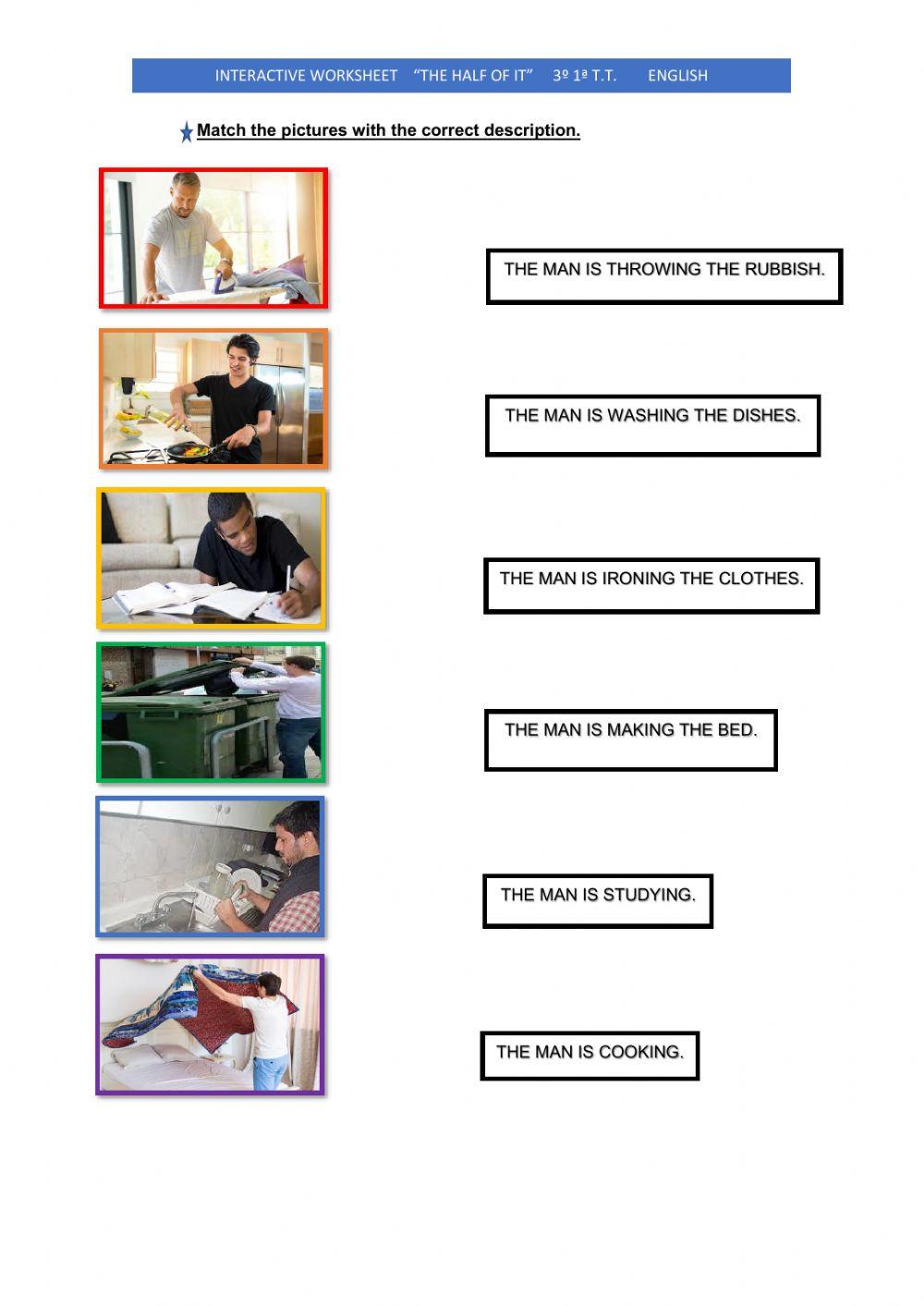 The half of it- Actions Matching worksheet | Live Worksheets