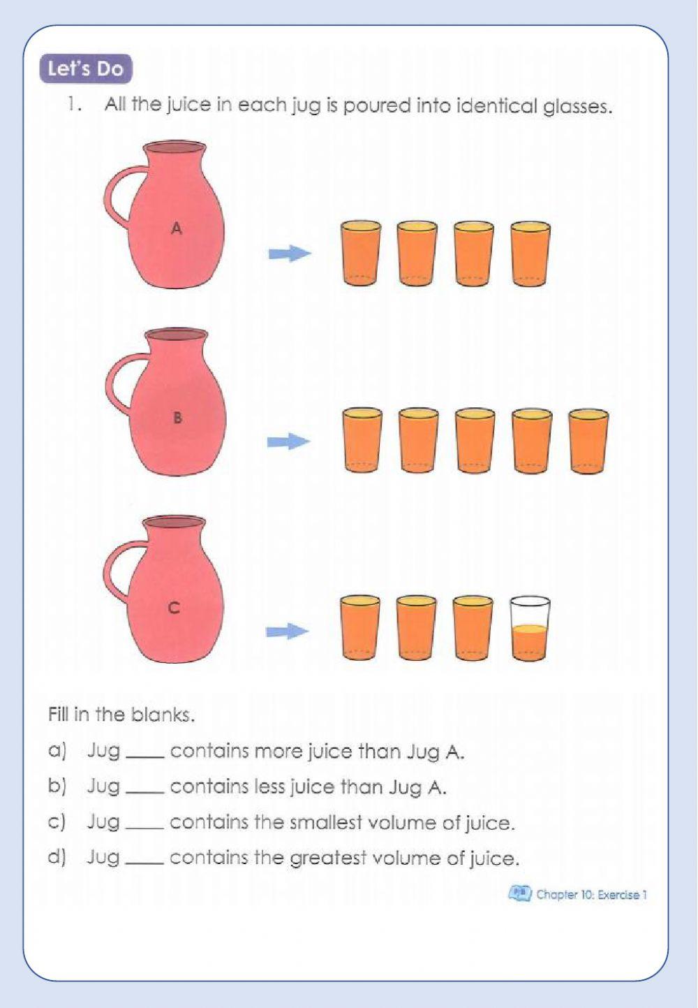 Mathematics 3B - Capacity and Volume A worksheet | Live Worksheets