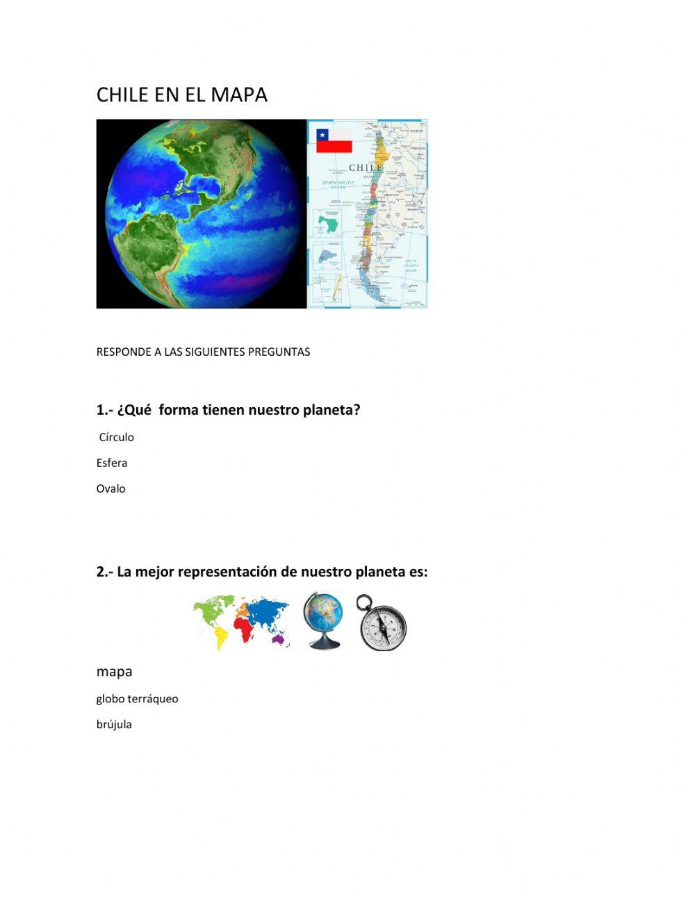 Chile en el mapa exercise | Live Worksheets