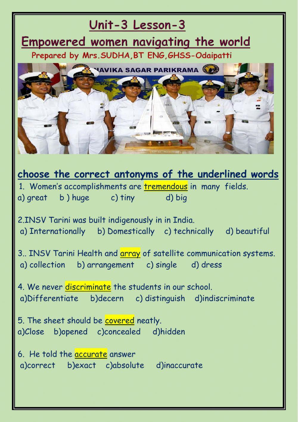 Empowered women navigating the world activity | Live Worksheets