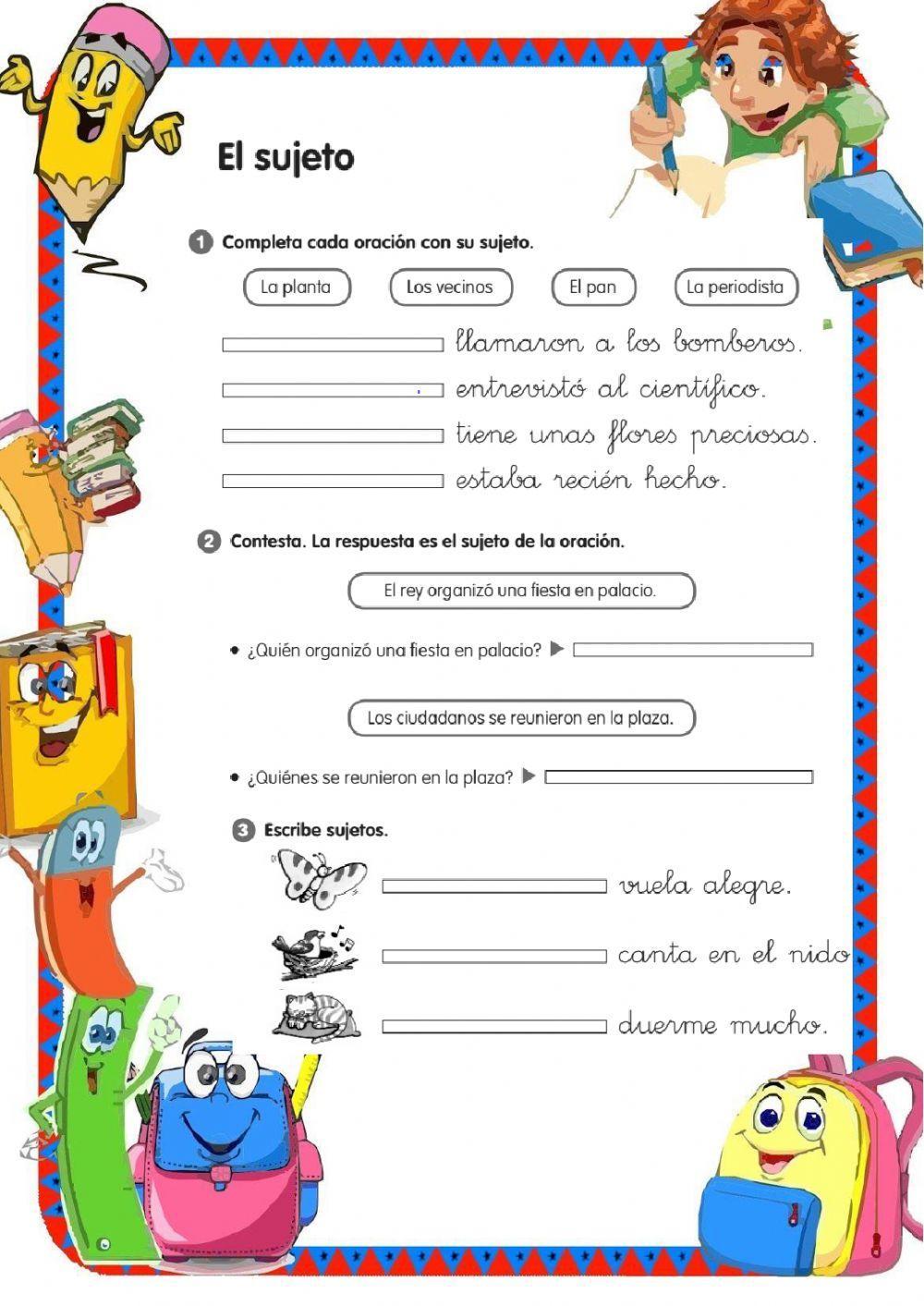 Sujeto interactive activity | Live Worksheets
