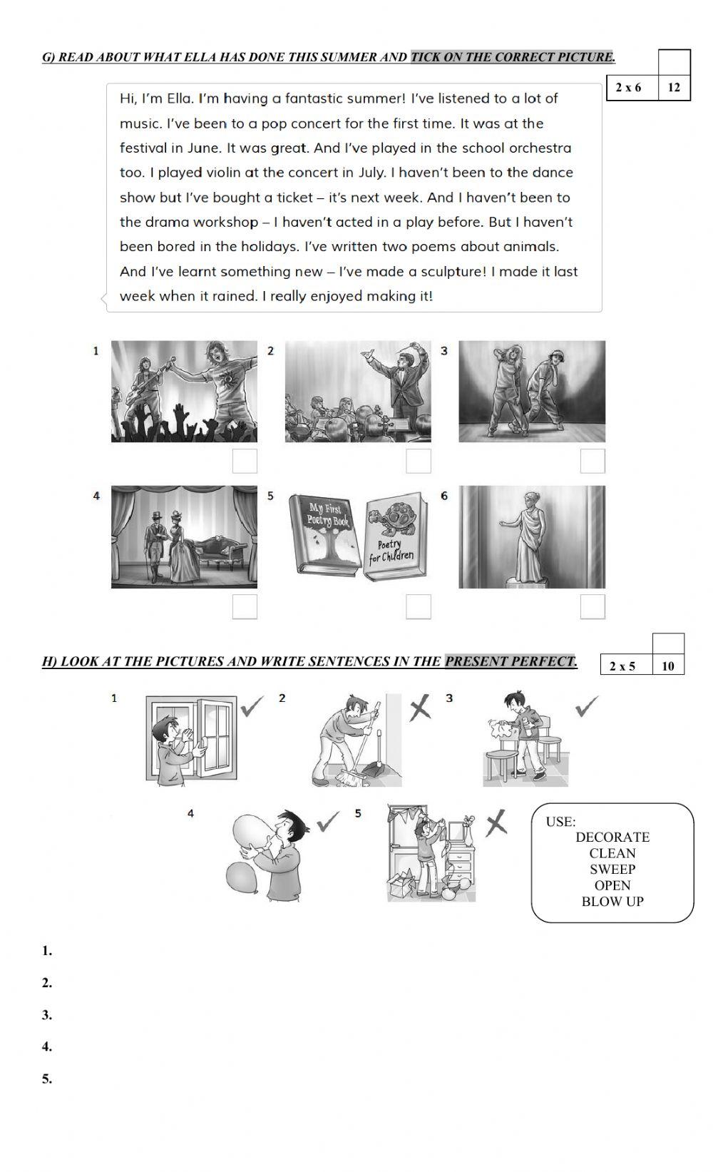 4TH GRADE - GRAMMAR - 2ND MID TERM TEST - 2020 online exercise for ...