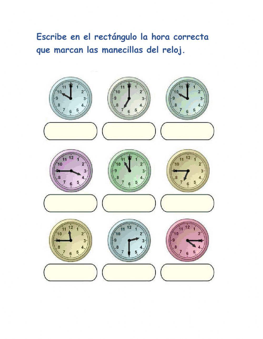 El reloj Geometría exercise | Live Worksheets