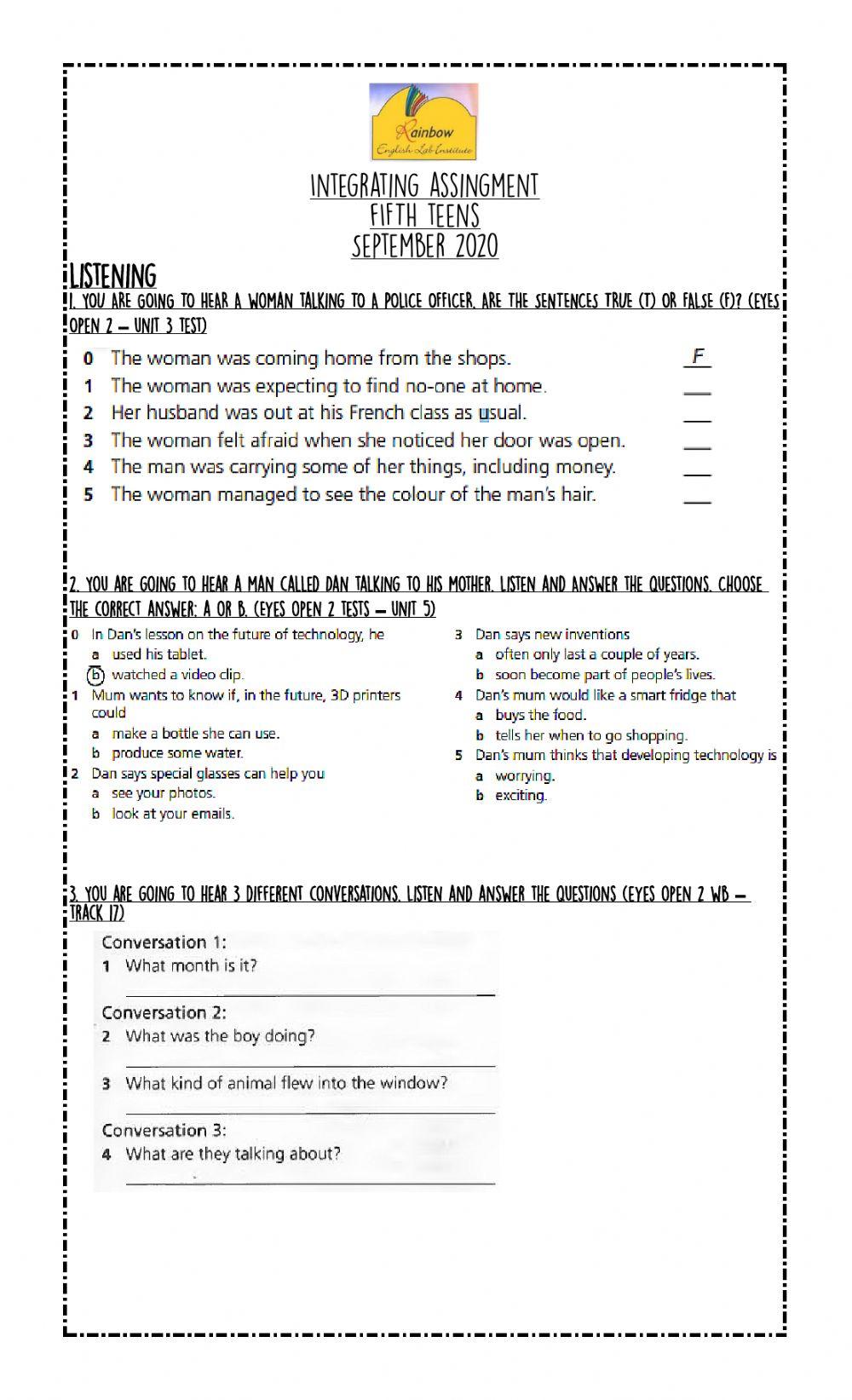 IA Fifth Teens … | Free Interactive Worksheets | 390423