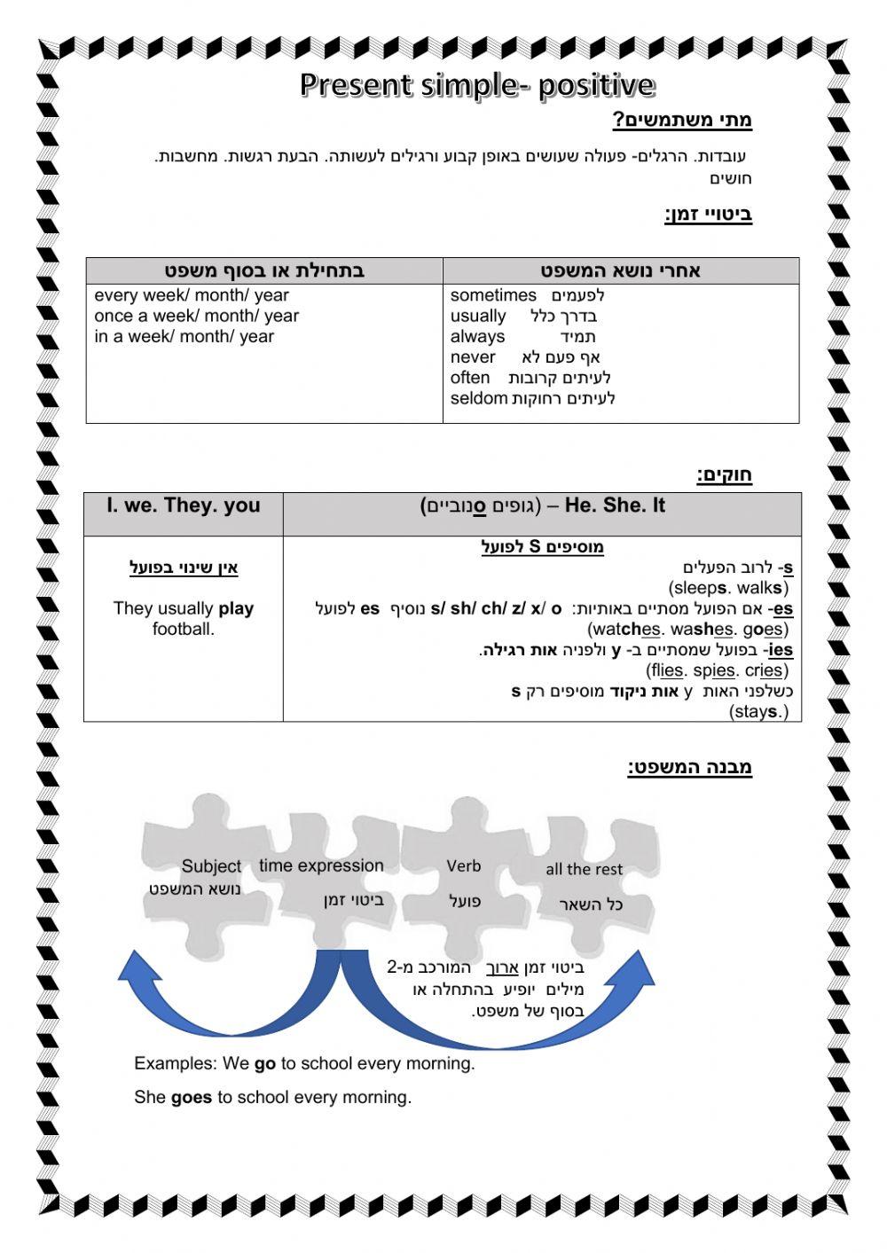 Present simple online exercise for grade 6 | Live Worksheets