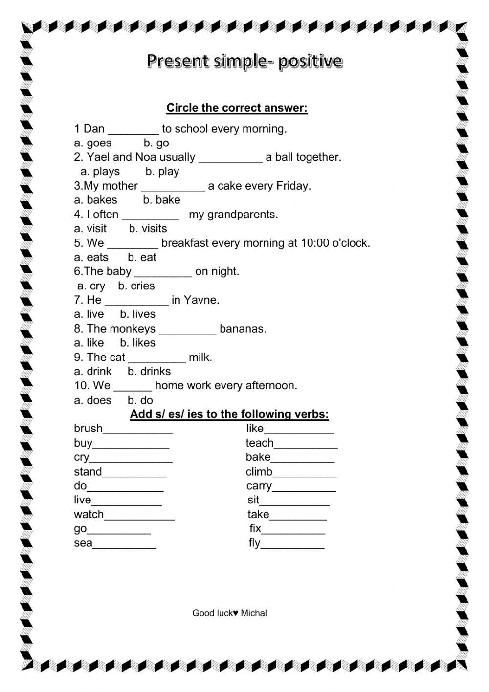 Present simple online exercise for grade 6 | Live Worksheets