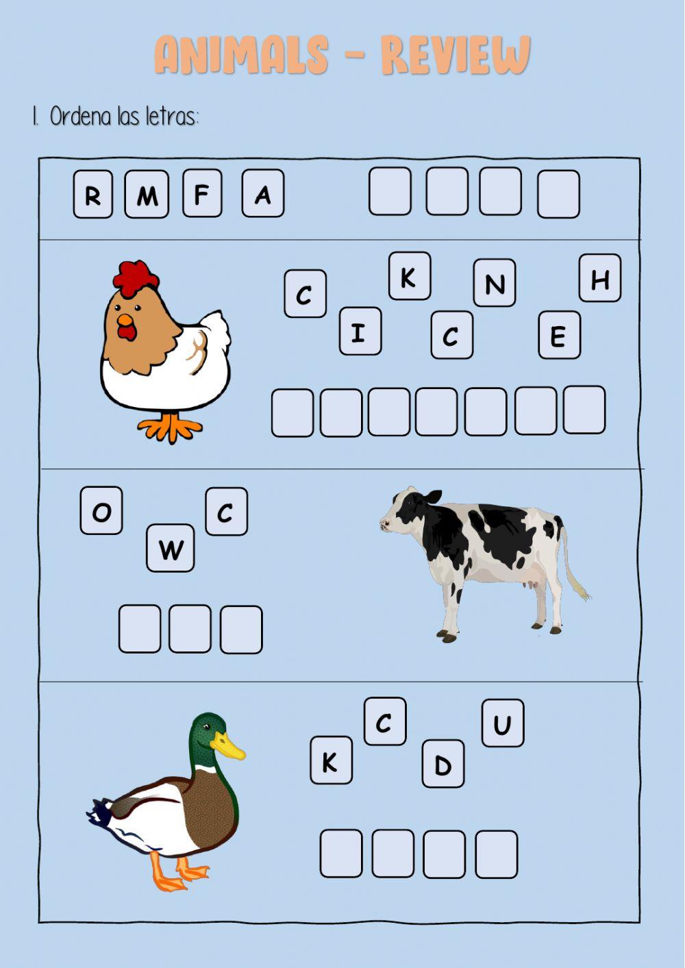 Animals Review | Free Interactive Worksheets | 390545