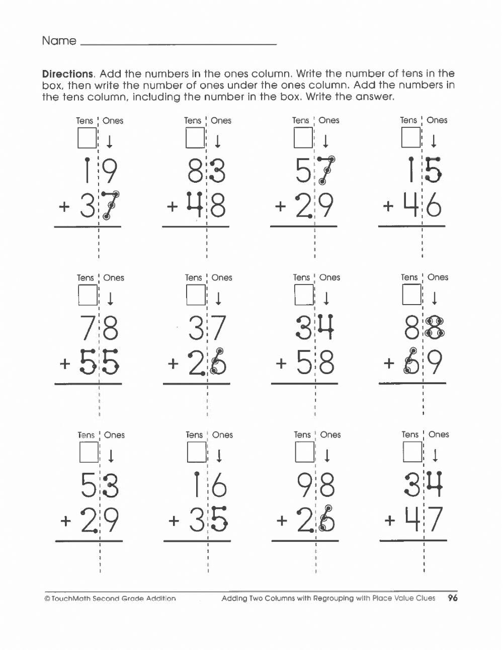 touch math doub… | Free Interactive Worksheets | 6091592