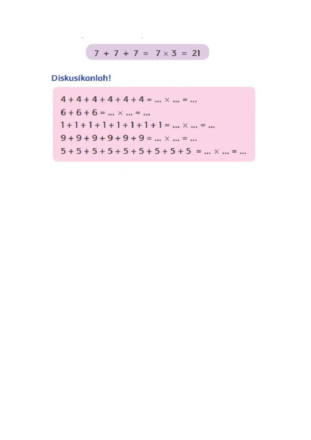 Perkalian | Free Interactive Worksheets | 390770