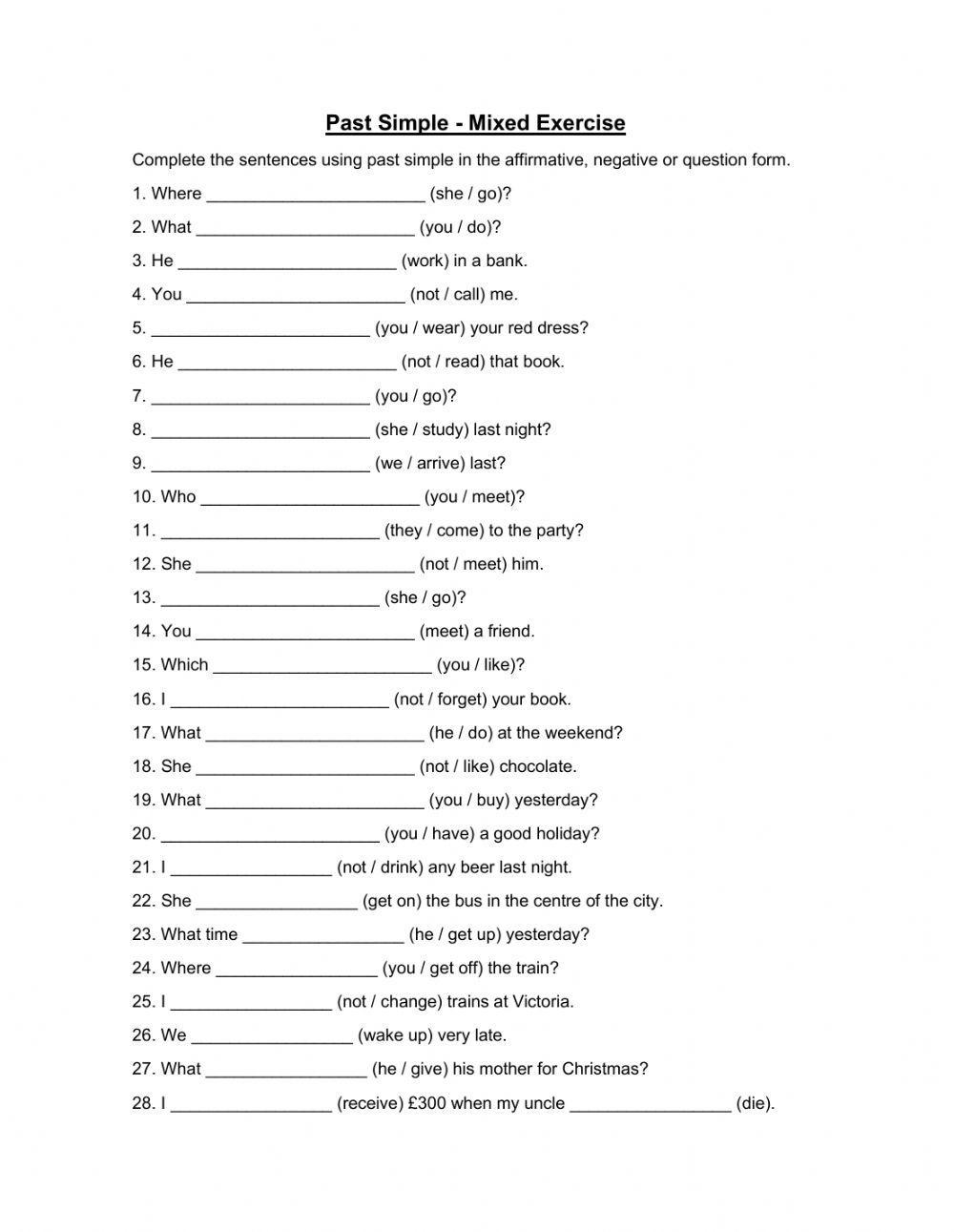 Past Simple - M… | Free Interactive Worksheets | 390886