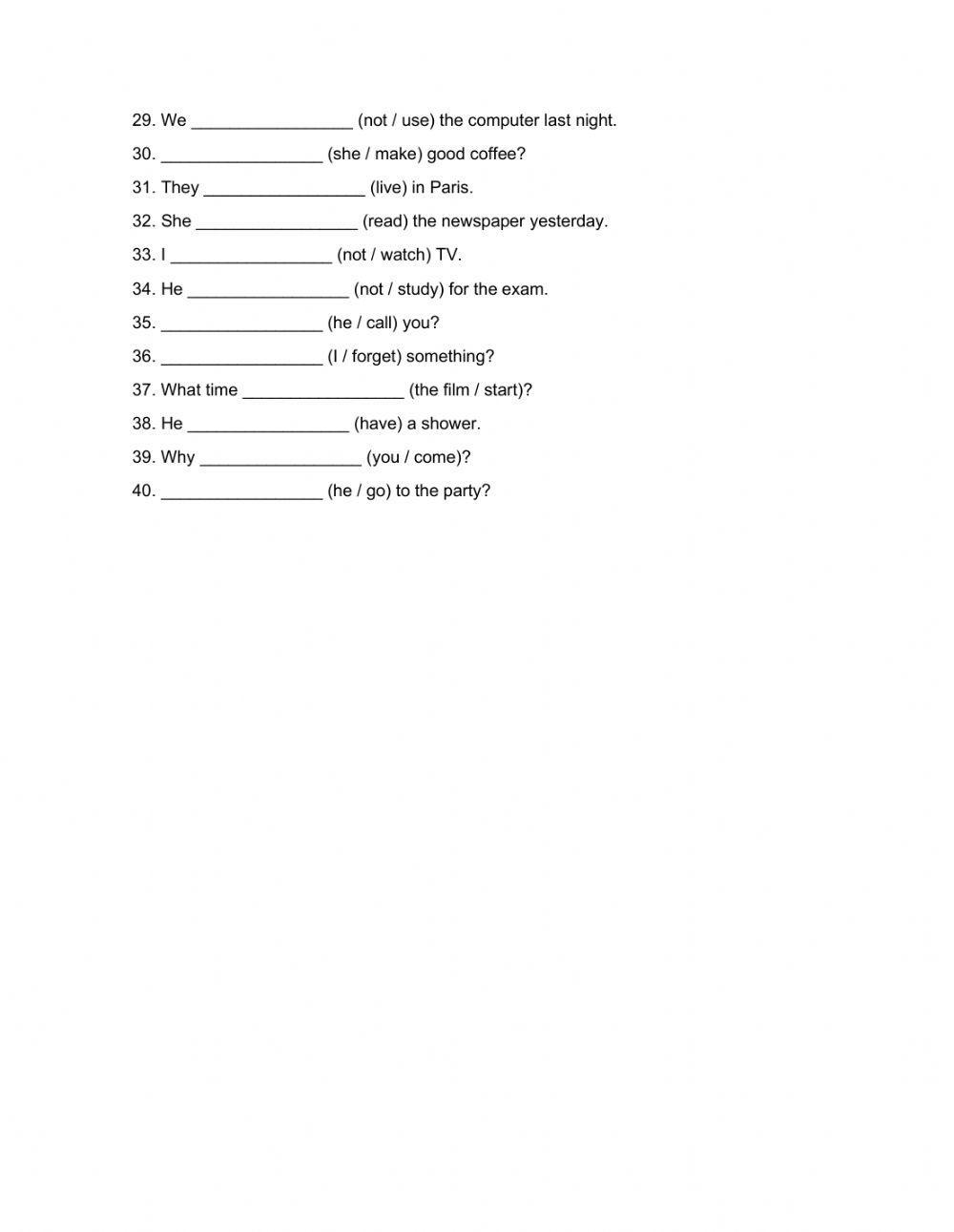 Past Simple - M… | Free Interactive Worksheets | 390886