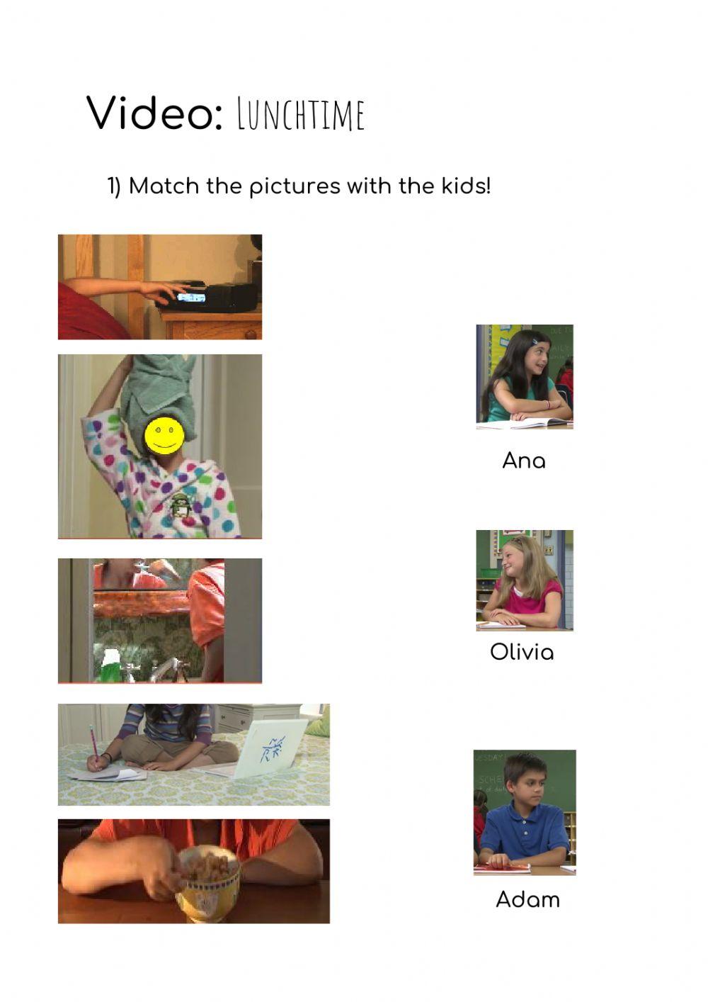 Lunchtime online activity | Live Worksheets