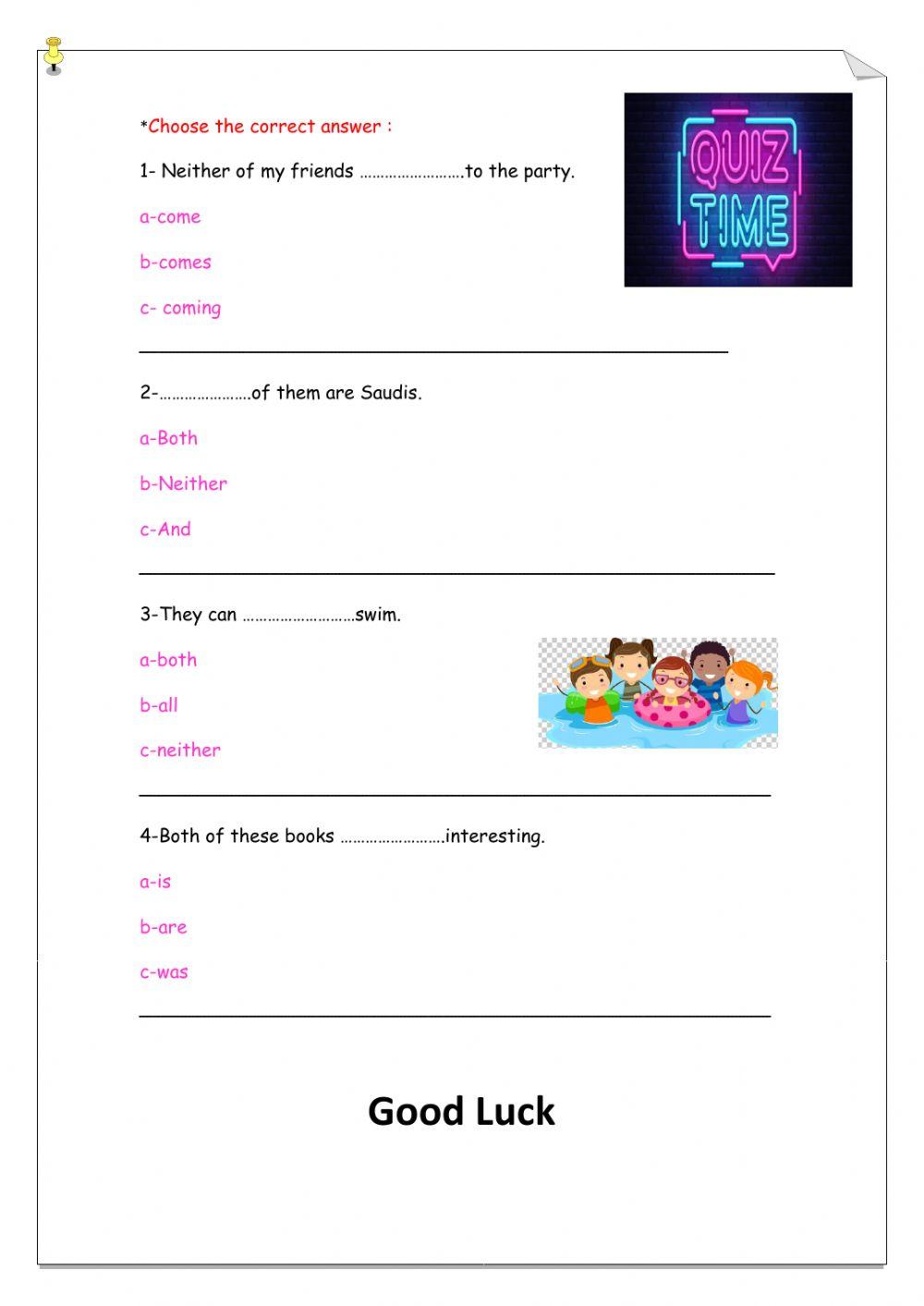 Quiz interactive activity for Grade 3 | Live Worksheets