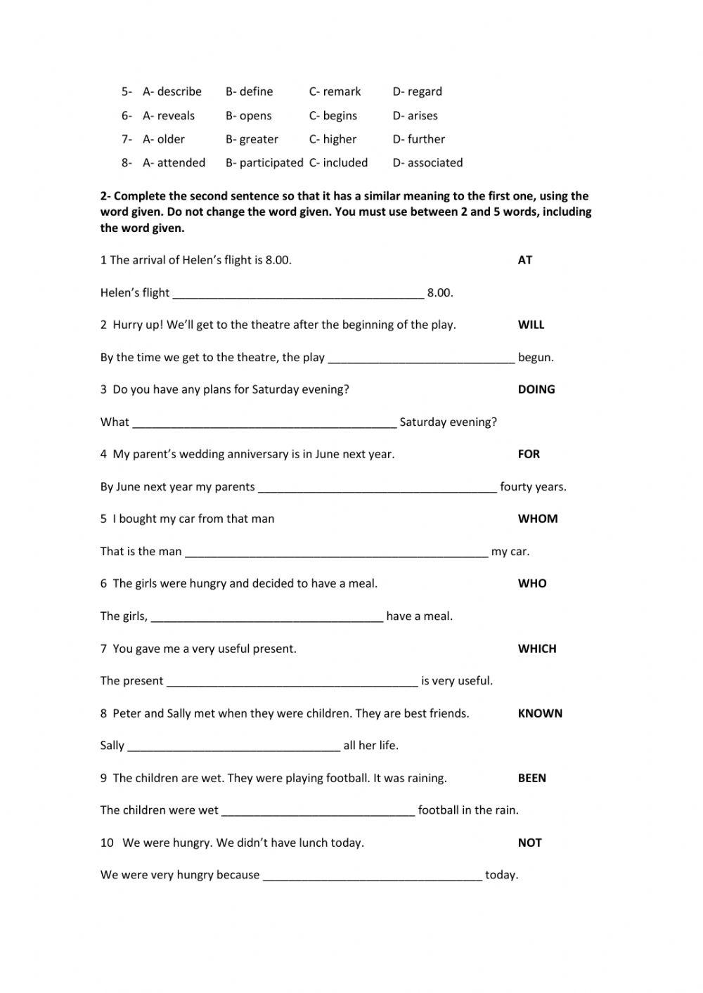 Final activity … | Free Interactive Worksheets | 391075